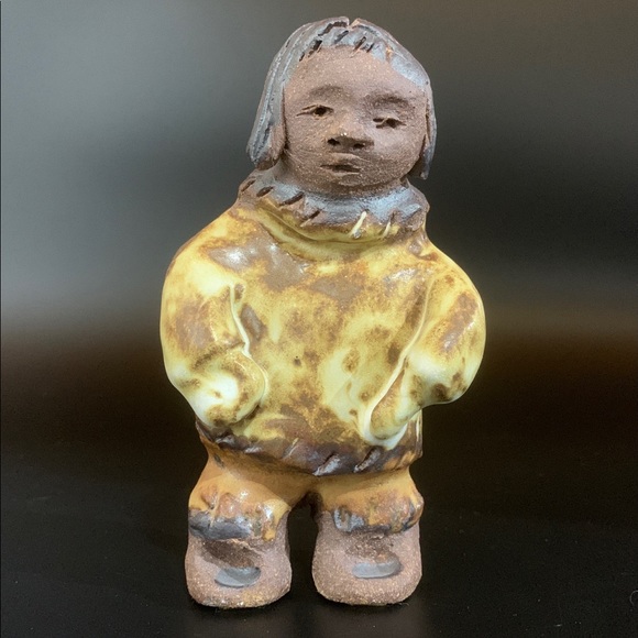 Accents | Vintage Inuit Eskimo Art Terracotta Statue Figure | Poshmark